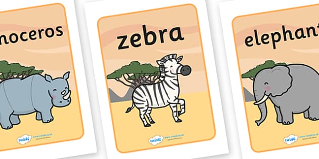 Safari Display Posters (Safari Background) (teacher made)