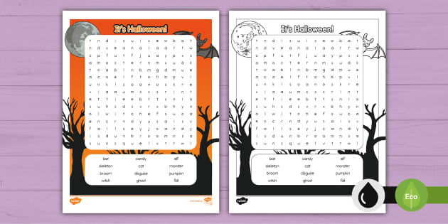 It's Halloween! Primary Word Search (teacher made) - Twinkl