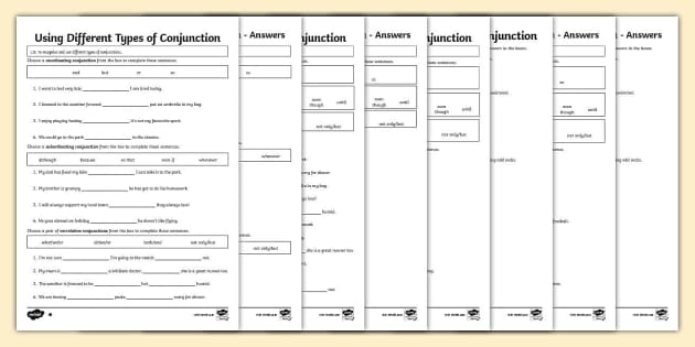 Using Different Types Connectives and Conjunctions - Twinkl