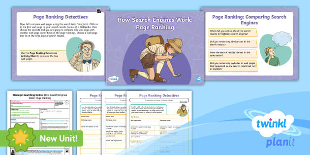 Computing: Strategic Searching Online: Page Ranking Year 5 Lesson 5