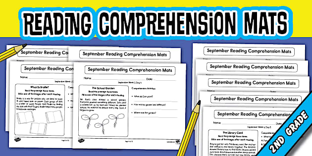 September Second Grade Daily Reading Comprehension Mats