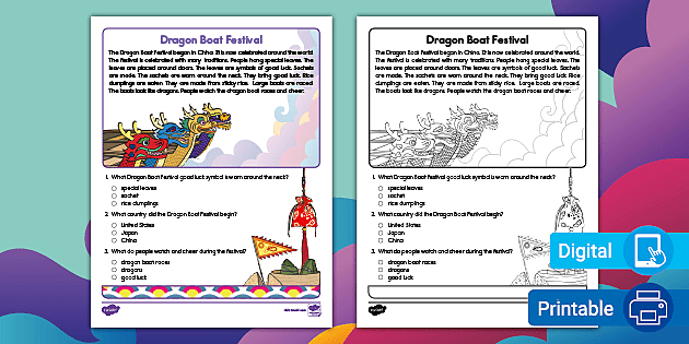 Dragon Boat Festival Reading Passage 1st Grade | Twinkl USA