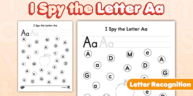 I Spy the Letter Aa Letter Recognition Activity for PreK-K