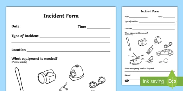 Police Incident Form (Teacher-Made) - Twinkl