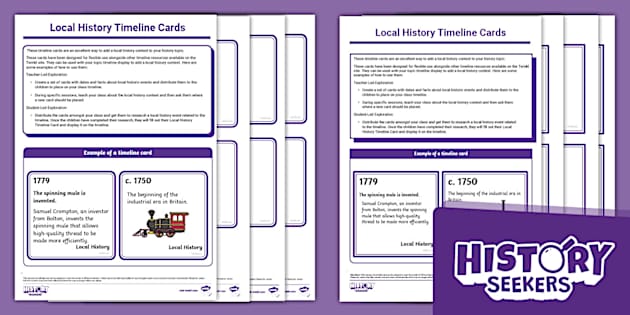 History Seekers: Local History Editable Timeline Cards