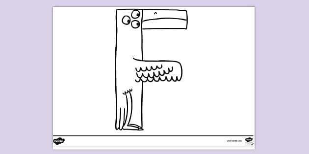 Letter F | Colouring Pages For Preschoolers | Twinkl