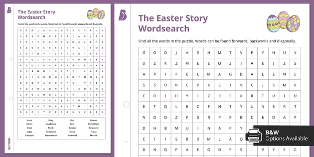 The Easter Story Wordsearch (teacher made) - Twinkl