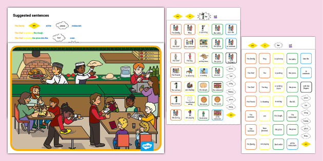 Colourful Semantics restaurant picture scene (teacher made)