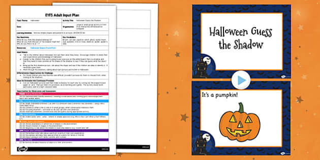 Halloween Guess the Shadow EYFS Adult Input Plan and Resource Pack