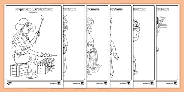 Hoja de colorear: Pregoneros | Twinkl Perú