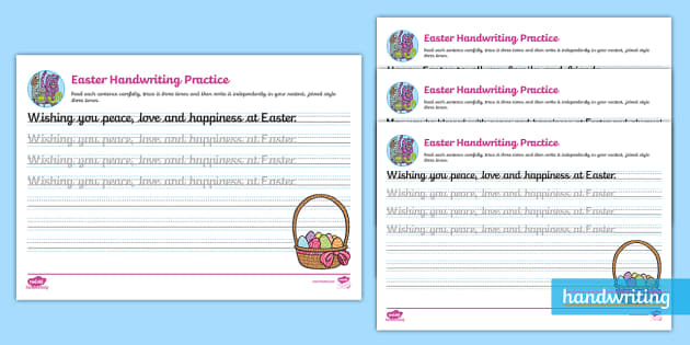 The Journey to Continuous Cursive: Easter Handwriting Practice Activity