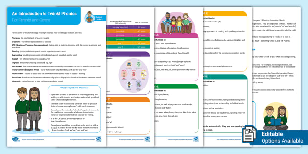 Introduction to Phonics Handout for Parents and Carers - Primary Resources