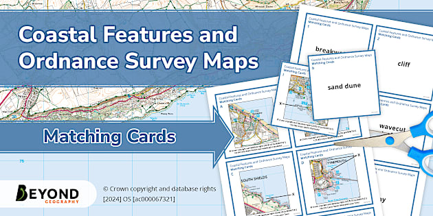 Coastal Features and Ordnance Survey Maps Matching Cards