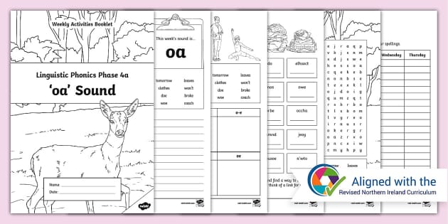 NI Linguistic Phonics Phase 4a 'oa' Sound Activities Booklet