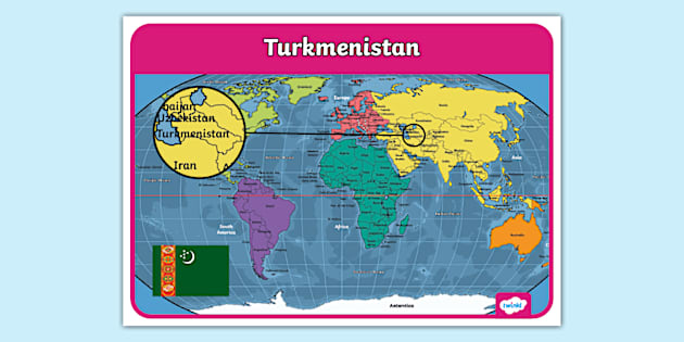 Turkmenistan: Where Is It Located? Display Poster - Twinkl