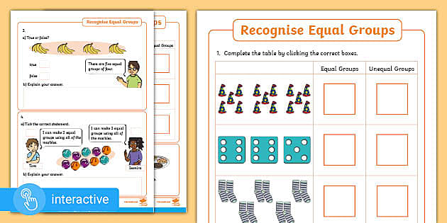  Digital PDF Support White Rose Y2 Recognise Equal Groups