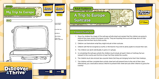 A Trip to Europe Suitcase Activity 2nd Class (teacher made)