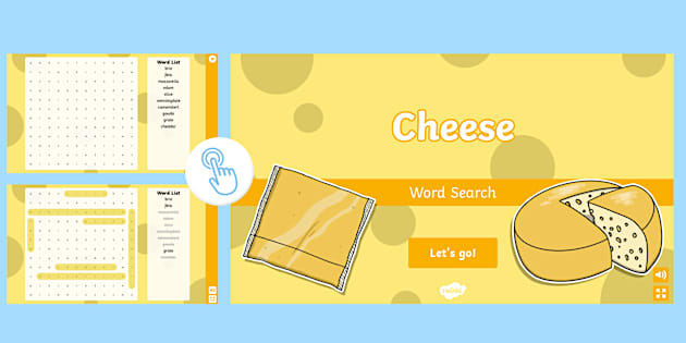 Cheese Interactive Word Search (teacher made) - Twinkl