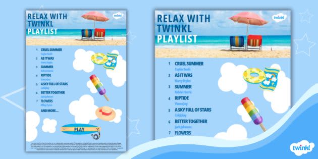 Relax with Twinkl Summer Holiday Playlist - Twinkl