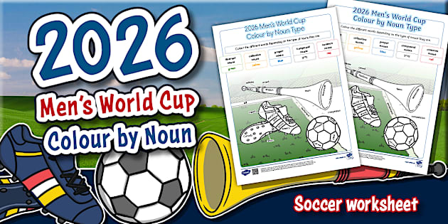 2026 Men's World Cup Colour by Noun Worksheet