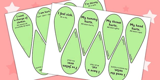 EAL Emergencies with English Word Fans Romanian Translation