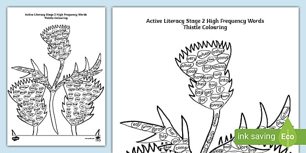 Active Literacy Stage 2 High-Frequency Words Thistle Colour