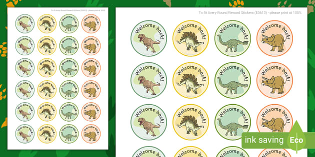 * NEW * Dinosaur Welcome Back to School Stickers - Twinkl * NEW * Dinosaur Welcome Back to School Stickers - Twinkl