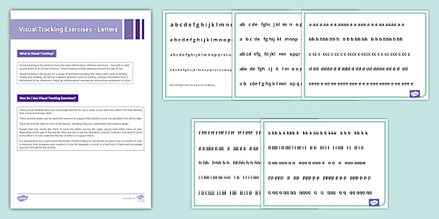 Visual Tracking Exercises - Letters (teacher made) - Twinkl