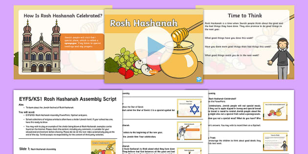 EYFS/KS1 Rosh Hashanah Assembly Pack (teacher made) - Twinkl