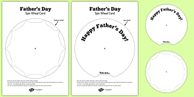 Father's Day Spin Wheel Card (teacher made)