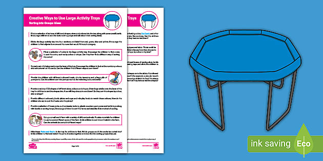 EYFS Creative Ways to Use Large Activity Trays: Sorting into Groups