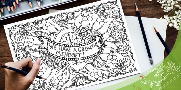 Growth Mindset Botanical Mindfulness Colouring Activity