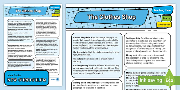 The Clothes Shop Teaching Ideas Activity | Twinkl Ireland