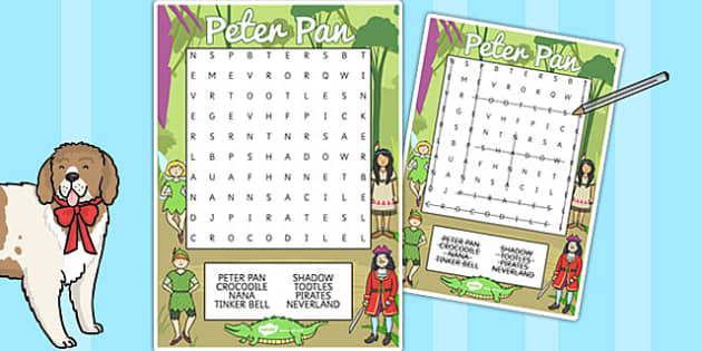 Peter Pan Word Search - Reading Resource - Twinkl