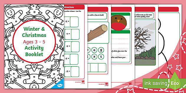 Winter & Christmas Activity Booklet (Ages 3 - 5)
