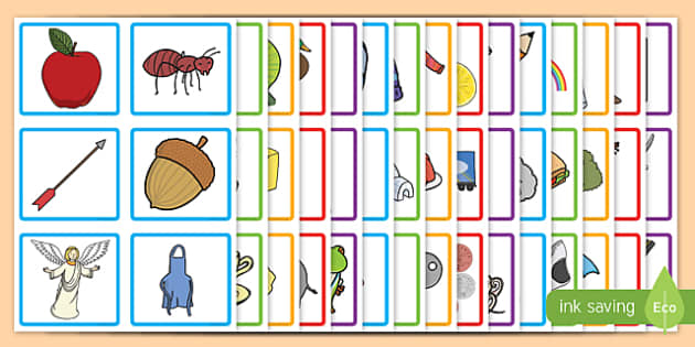 Initial Sound Picture Square Peg Labels (teacher made)