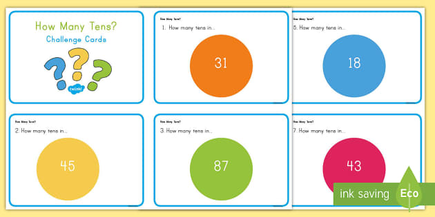How Many Tens In...? Challenge Cards (teacher made) - Twinkl