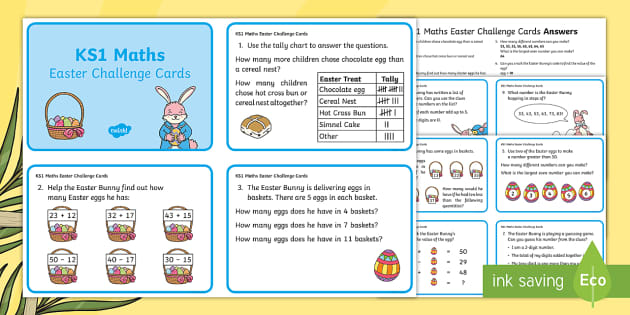 KS1 Easter-Themed Maths Challenge Cards | Maths Activities