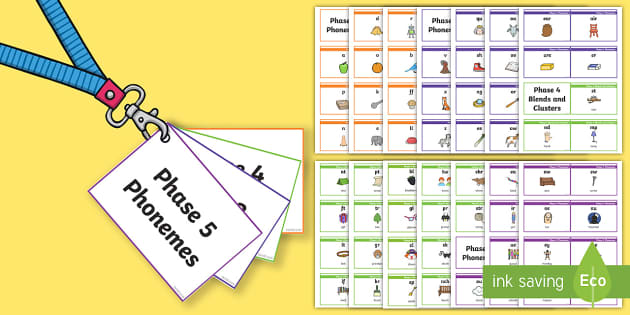 Lanyard-Sized Phase 2 to 5 Phonics Sound Prompt Cards