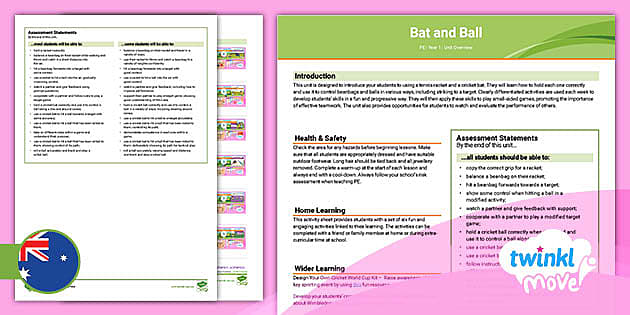 FREE! - Year 1 Multi-skills: Bat and Ball Unit Overview