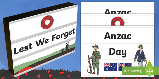 Anzac Day Light Box Inserts - Australia, EYLF, Topics and events,