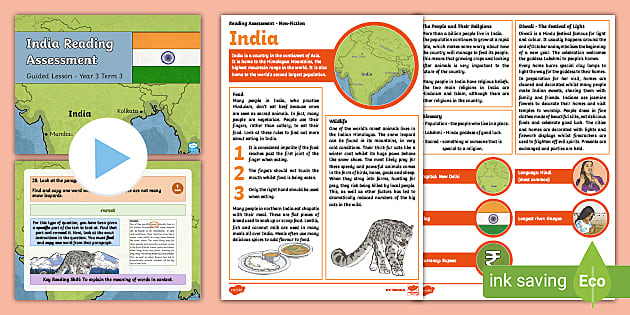 Year 3 Non Fiction India Reading Development Resource Pack