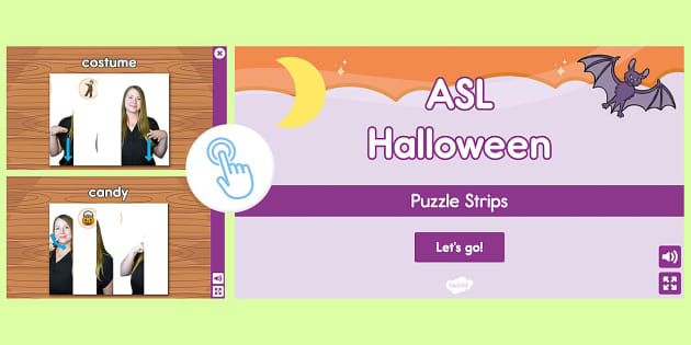 ASL Halloween Interactive Puzzle Strips (teacher made)