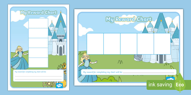 Princess 5-Frame Sticker Reward Charts - Twinkl