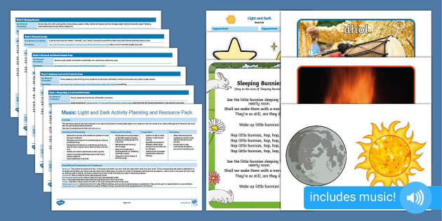 EYFS Light and Dark Music Activity: Planning & Resource Pack