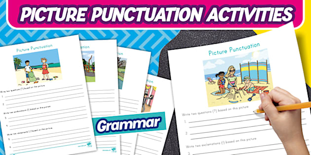 Black and White Using Correct Punctuation in Sentences Writing Worksheets