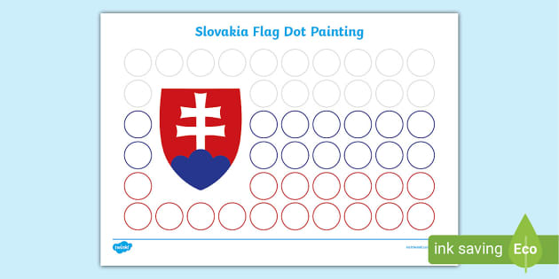 Slovakia Flag Dot Painting Worksheet