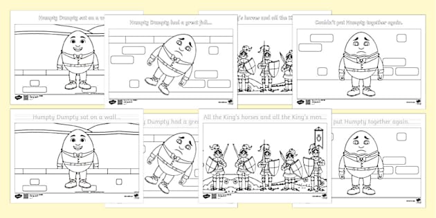 Humpty Dumpty Pictures - Colouring - Early Years - Twinkl