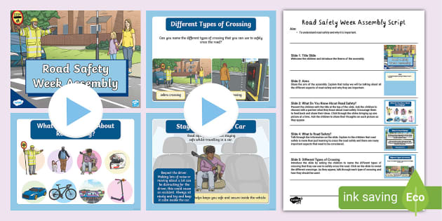 Road Safety Assembly Script and PowerPoint - Twinkl