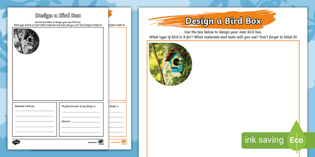 Design a Bird Box Worksheet (teacher made) - Twinkl